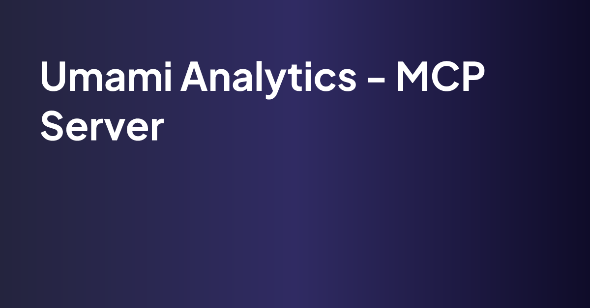 Umami Analytics - MCP Server
